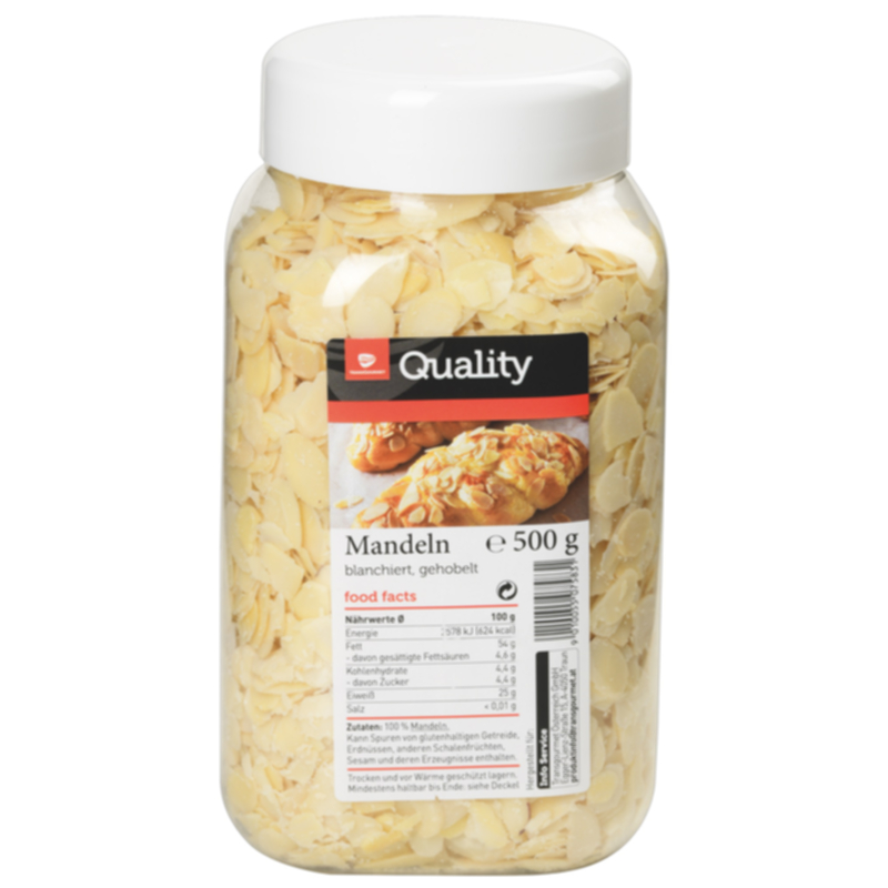 Quality Mandeln gehobelt 500 g feine Mandelblättchen für Backen und ...